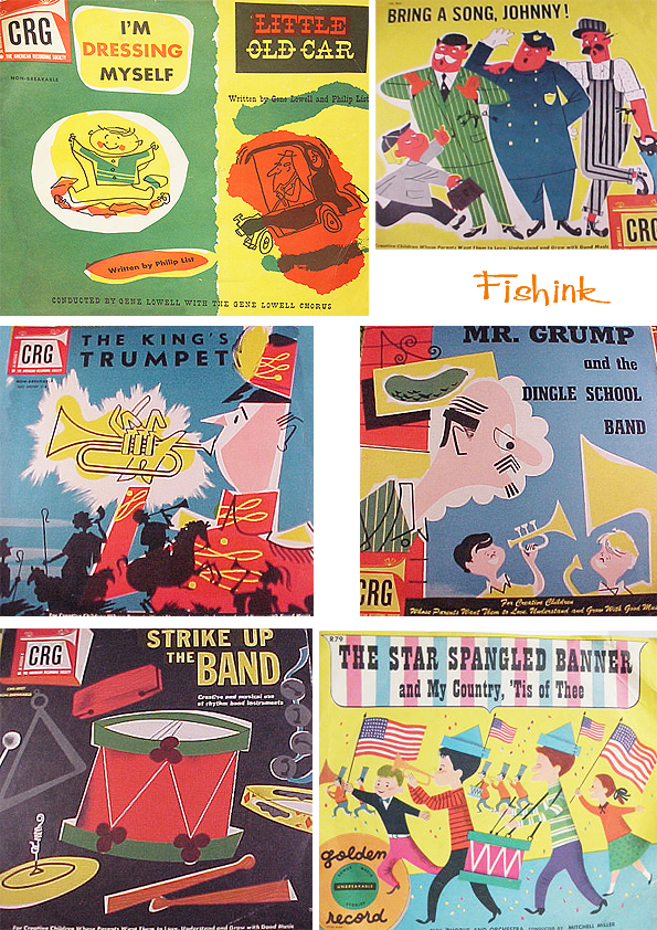 Children’s Vintage Record Covers from the 1950’s and 60’s.