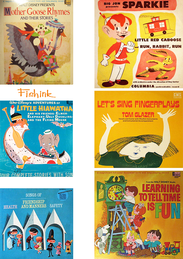 Children’s Vintage Record Covers from the 1950’s and 60’s.