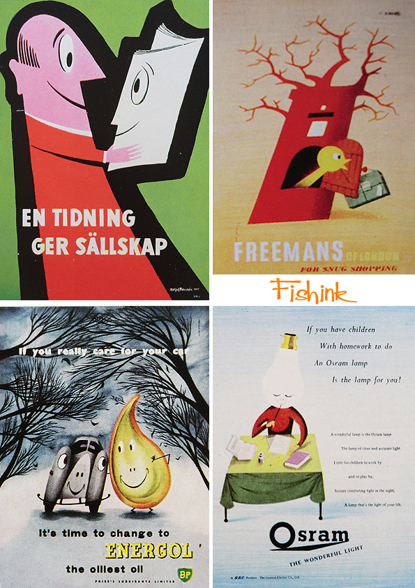 Modern Publicity 1953 – 54. Illustrated Mid century Art, Advertising ...